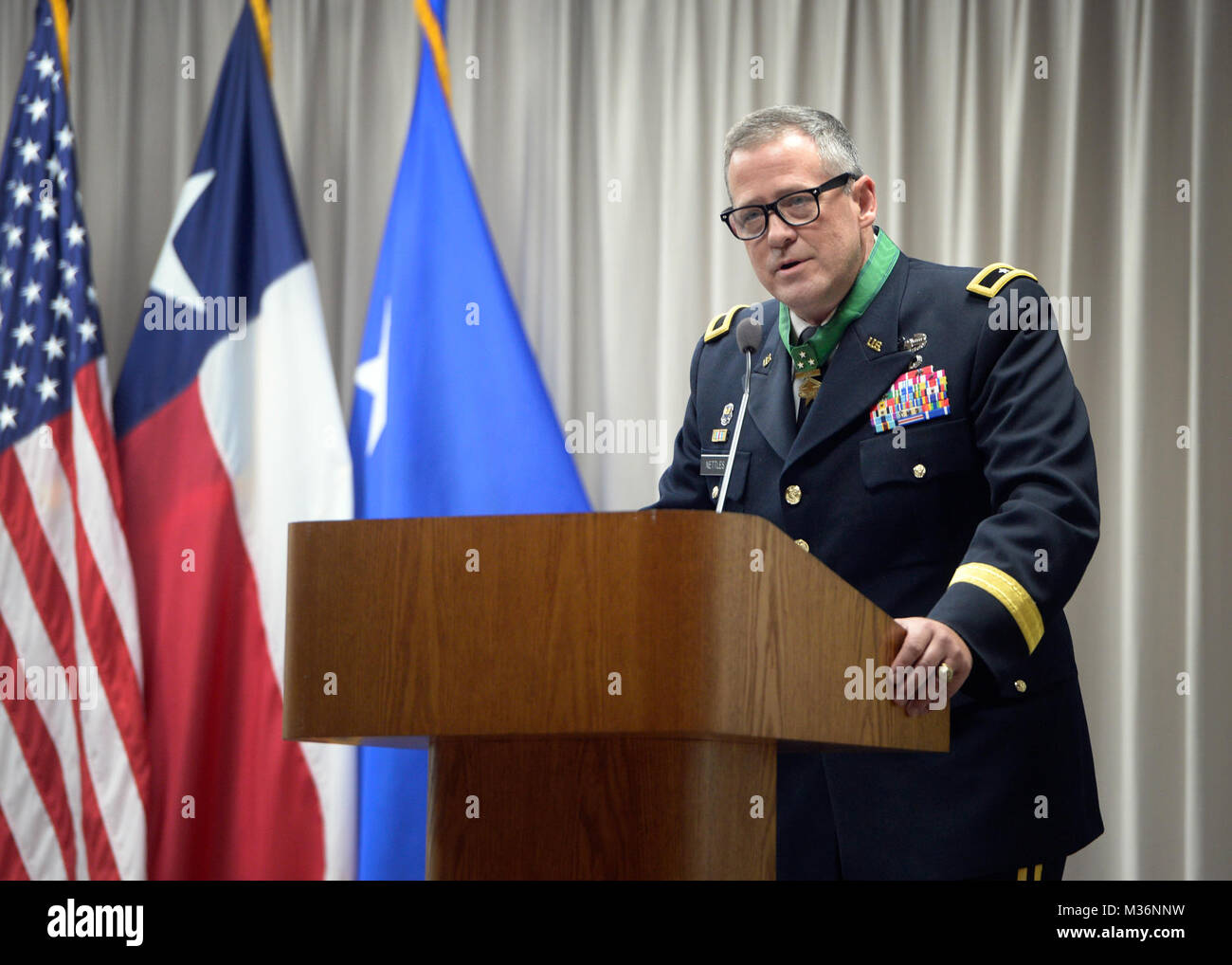 Army Brig. Gen. (brevet) Adrian Bentley Nettles makes remarks during a ...
