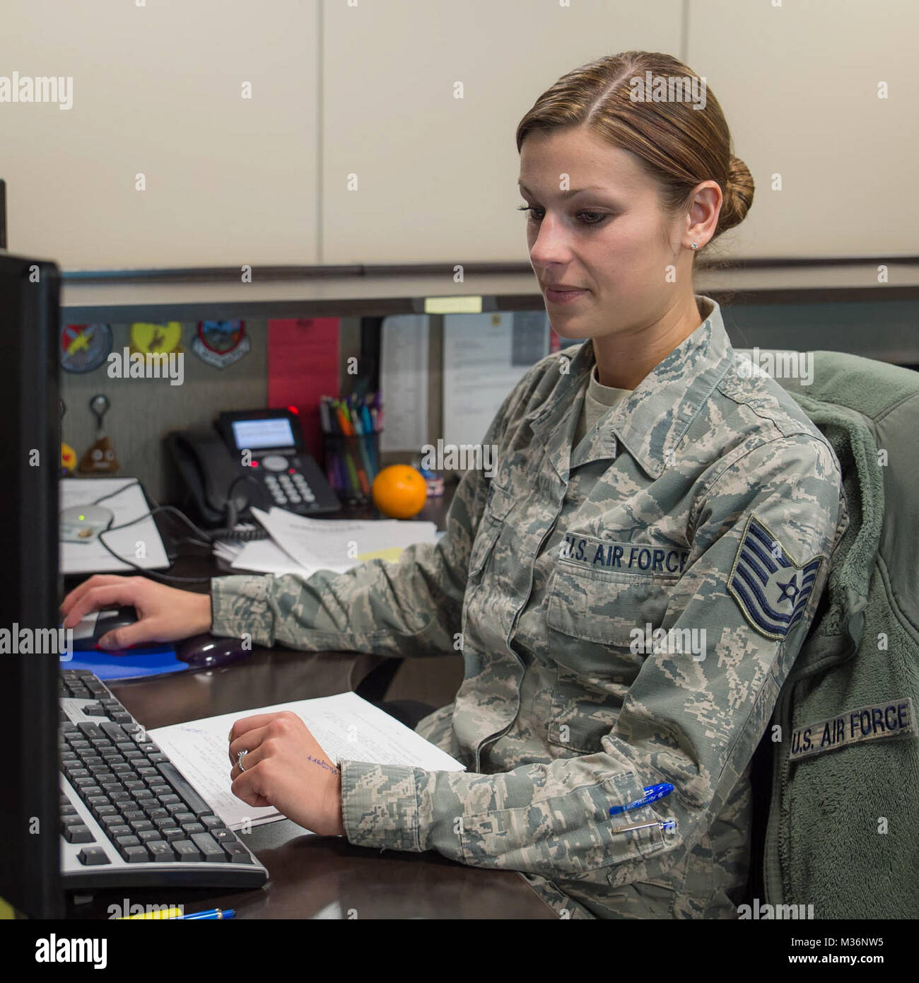 U.S. Air Force Tech. Sgt. Tiffany Creel, a military pay technician with ...