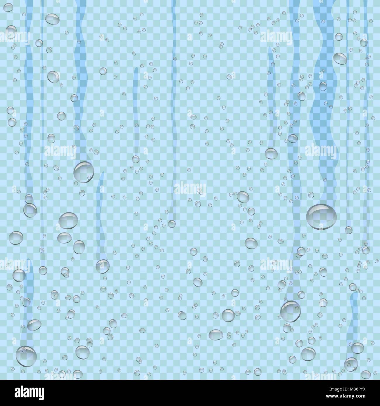 water droplets flow down blue transparent Stock Vector Image & Art - Alamy