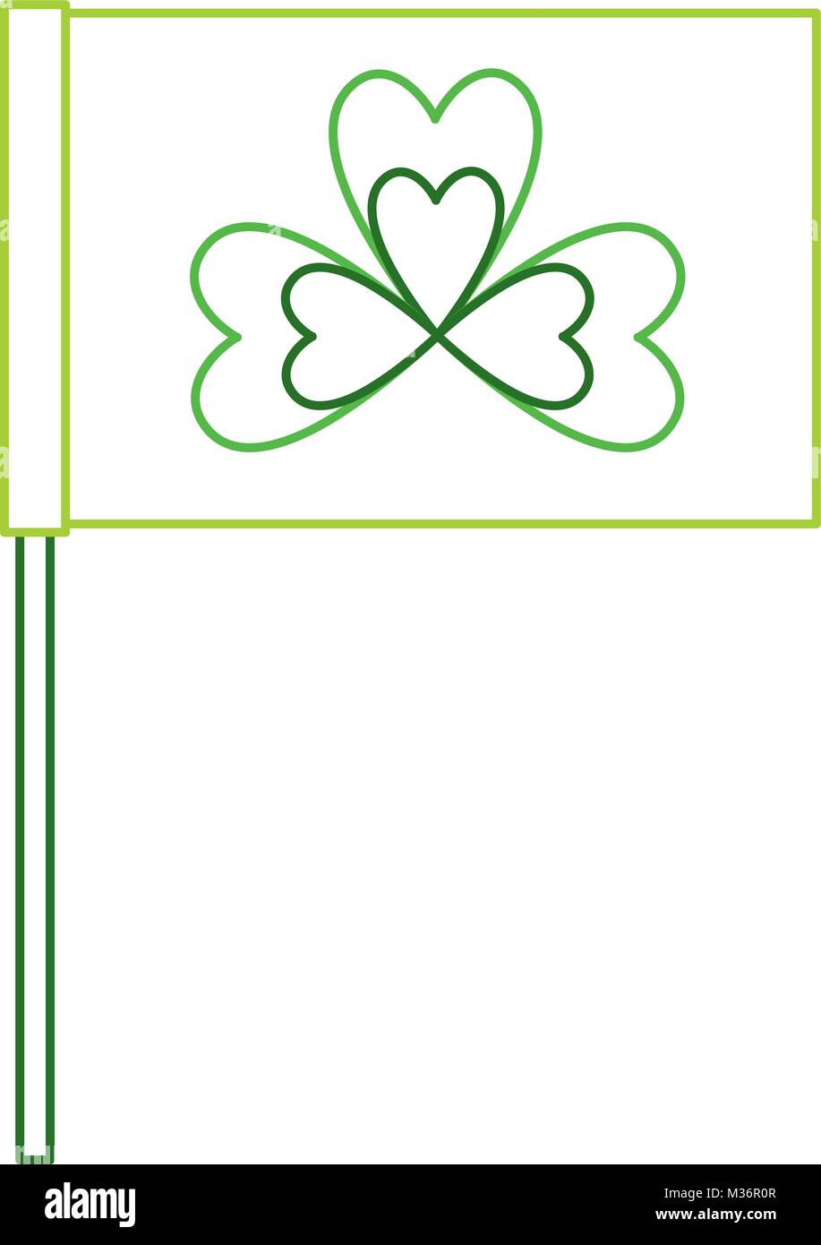 green flag with clover symbol Stock Vector Image & Art - Alamy