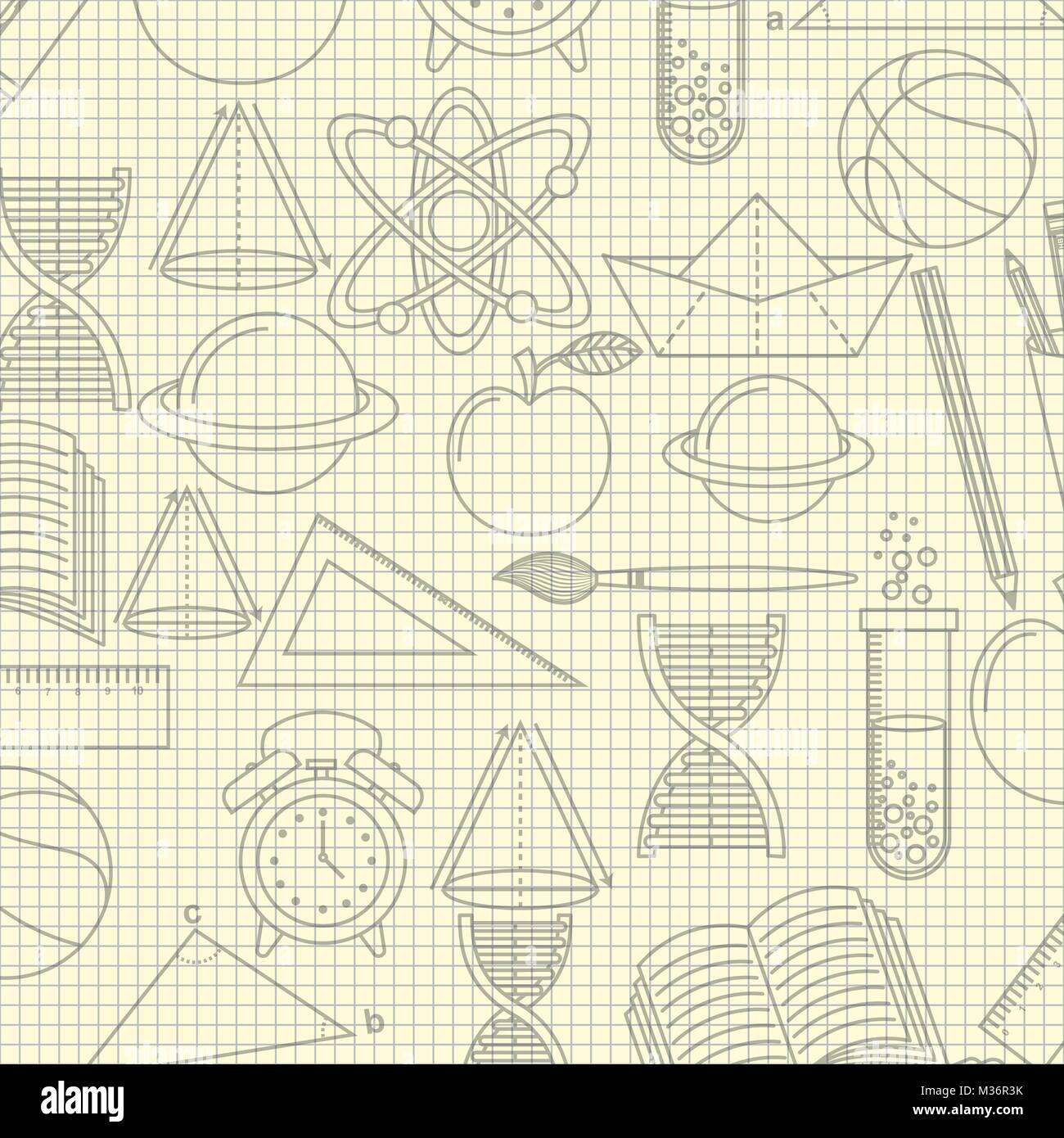 school squared sheet with differents elements Stock Vector Image & Art ...