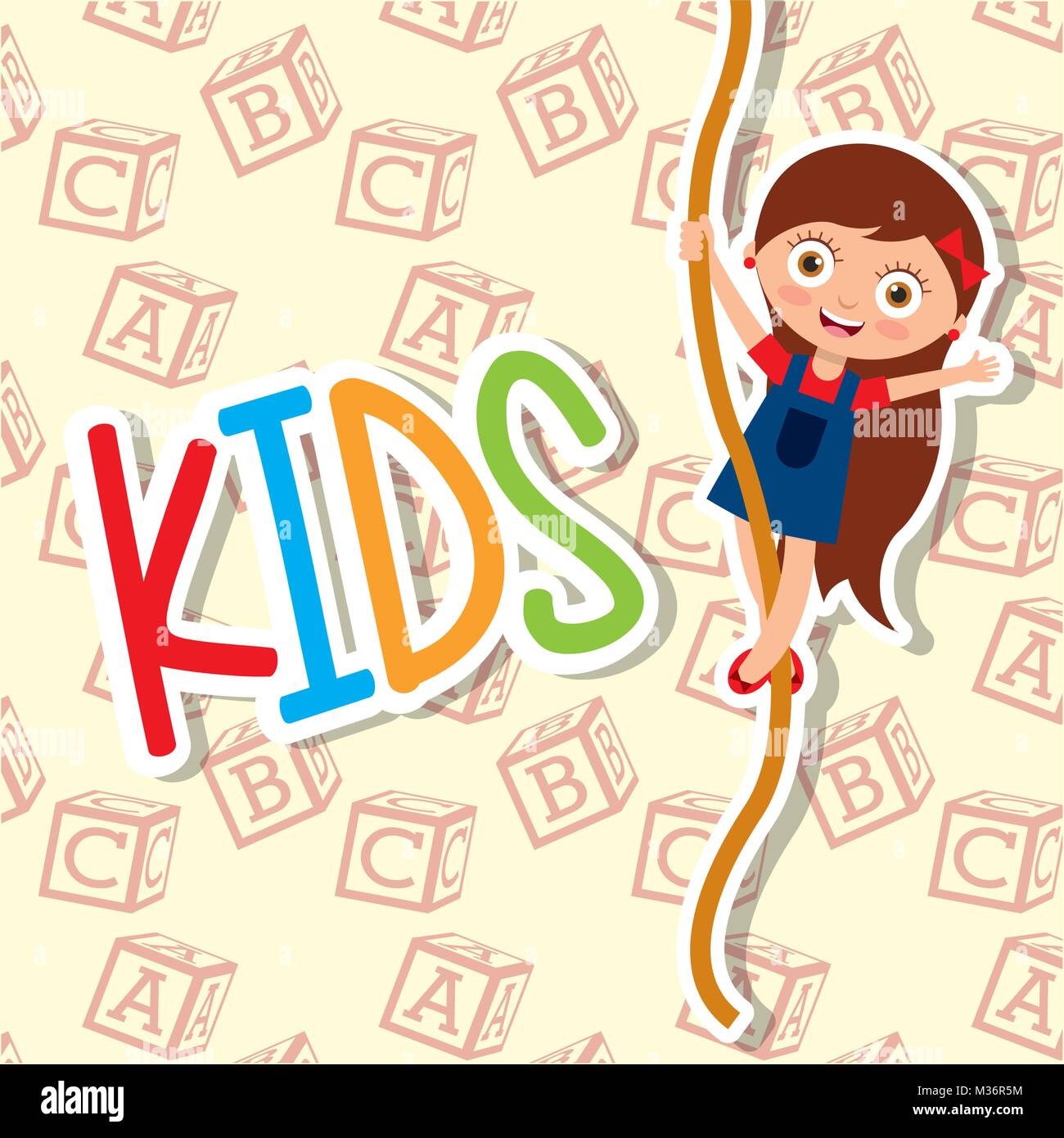 Kids rope adventure Stock Vector Images - Alamy