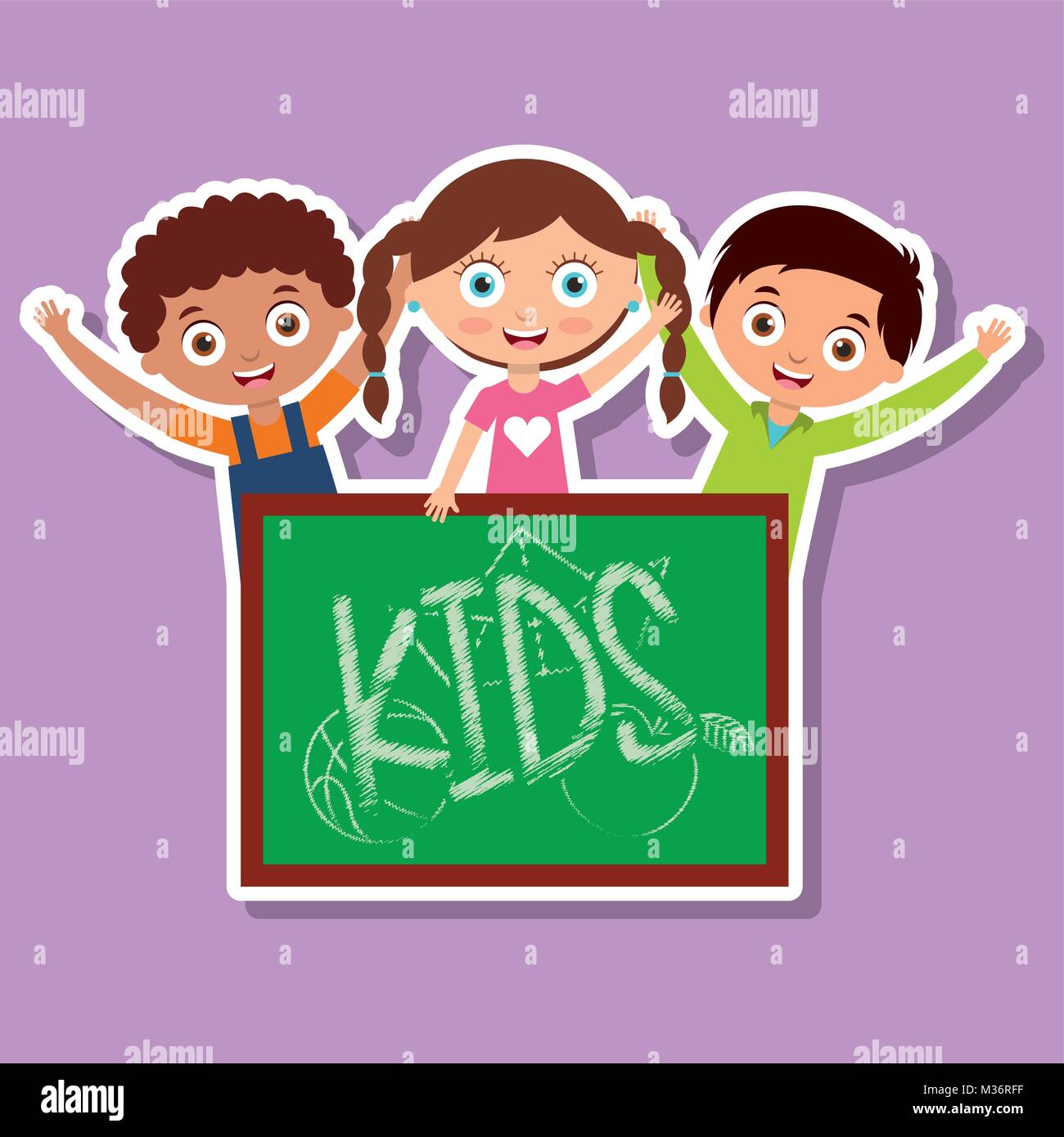 Three young kids Stock Vector Images - Alamy