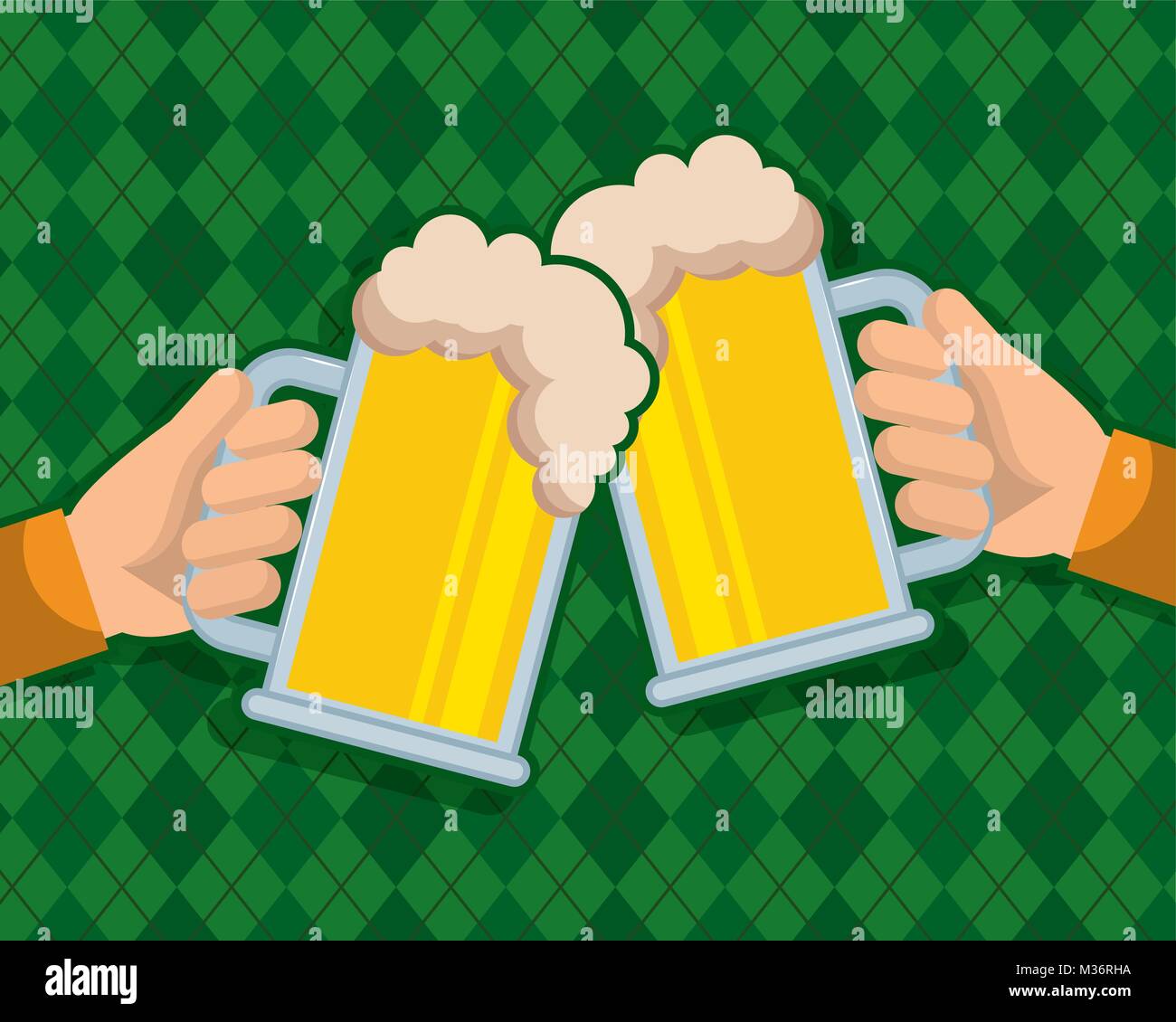 two hand holds beer glass beverage celebration Stock Vector Image & Art ...