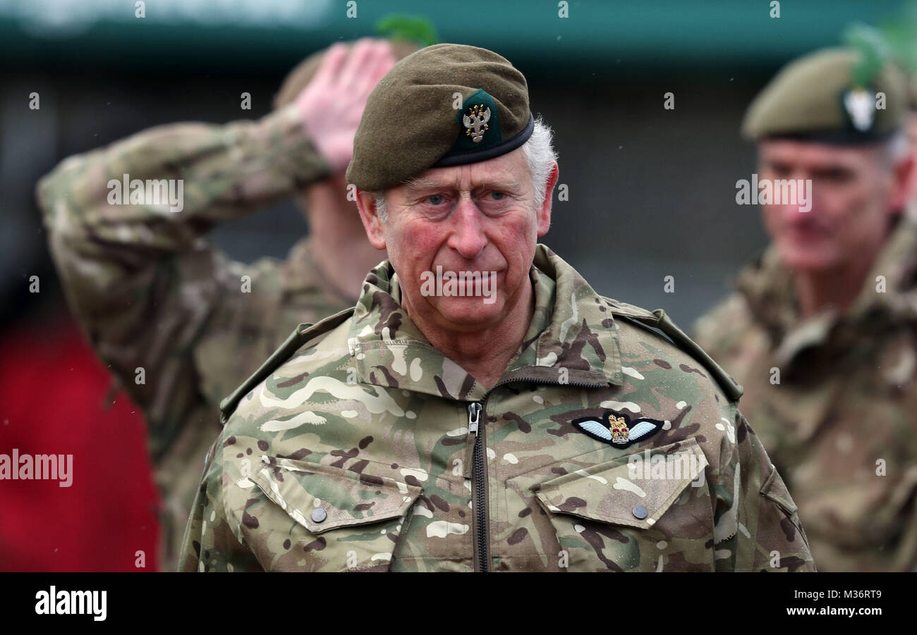 The Prince of Wales at Bulford Camp in Salisbury during a medal ...