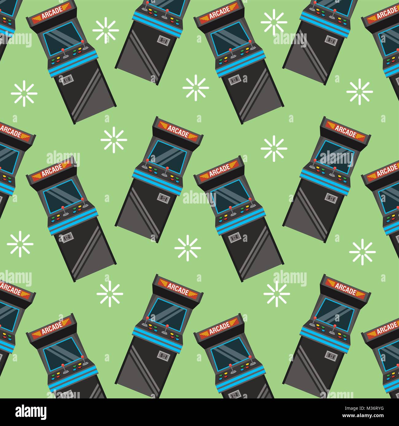 classic arcade video game machines background Stock Vector Image & Art - Alamy