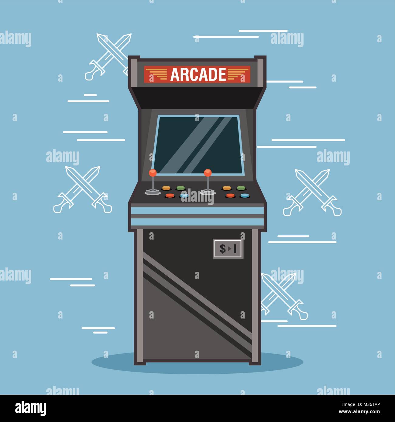 classic arcade game machine rendering Stock Vector Image & Art - Alamy
