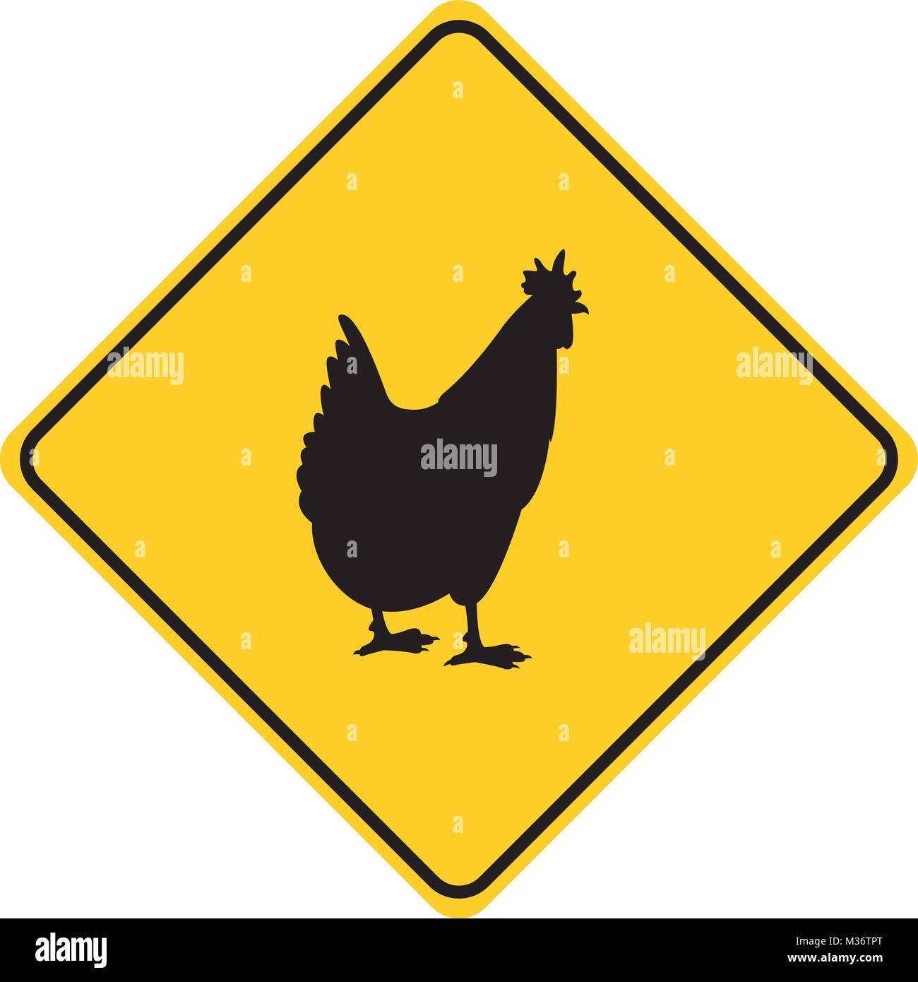 Chicken crossing sign Stock Vector Images - Alamy