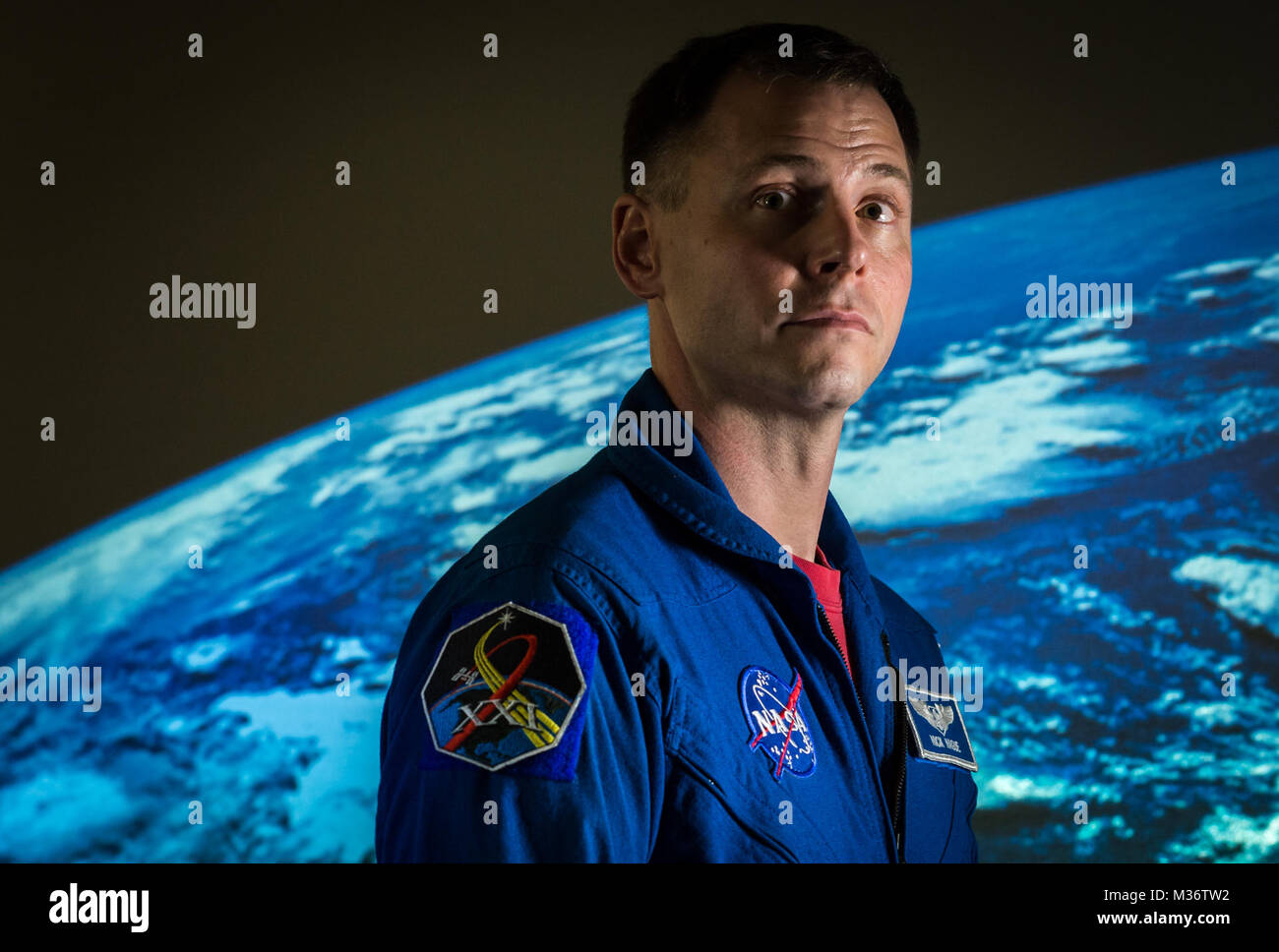 Astronaut Col. Tyler "Nick" Hague is shown at Johnson Space Flight ...