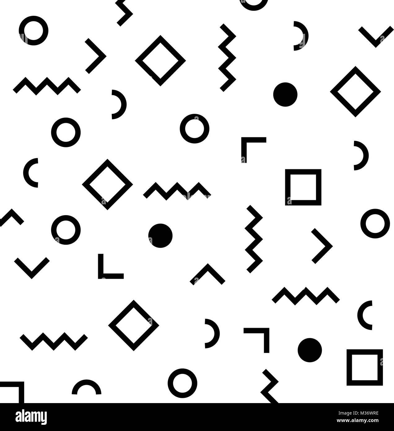 Hipster modern shapes pattern. Lines and cubic forms. Vector ...