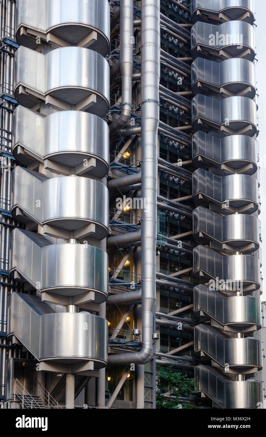 Lloyd's building aka the Inside-Out Building high-tech exterior, City of Westminster, Central ...