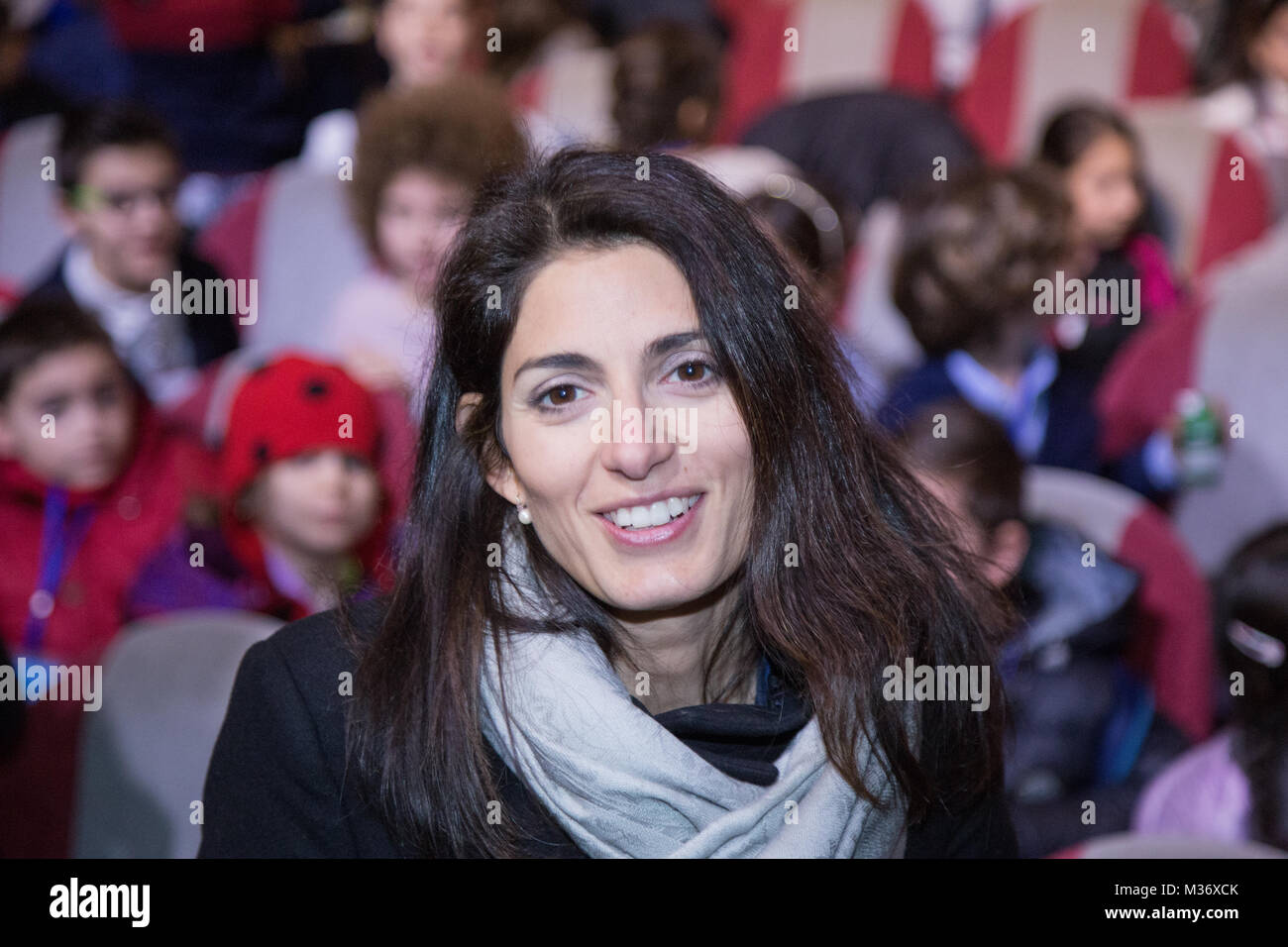 Roma, Italy. 08th Feb, 2018. Mayor of Rome Virginia Raggi at Teatro ...