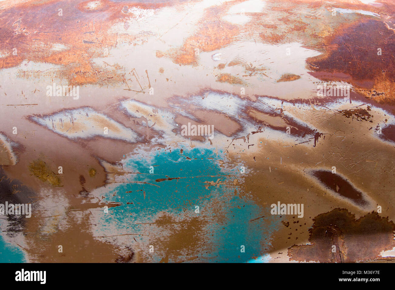 colorful horizontal abstract background of faded and rusted car door ...
