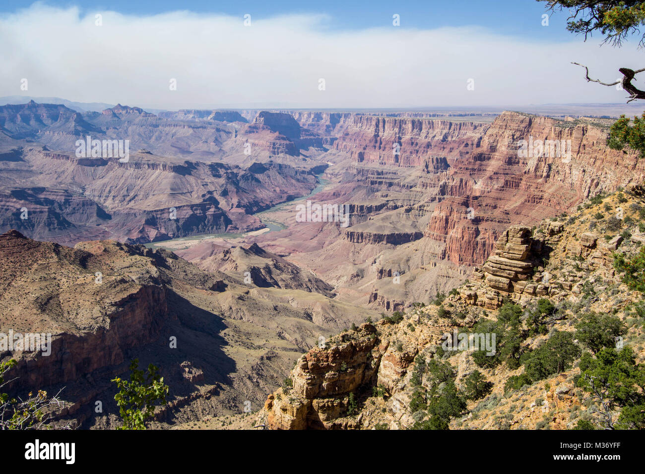 wildfire and smoke in the Grand Canyon in northern Arizona Stock Photo ...