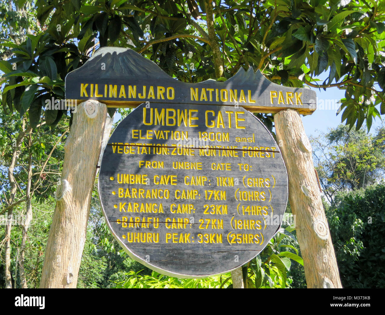 trailhead signs on Mount Kilimanjaro Stock Photo - Alamy