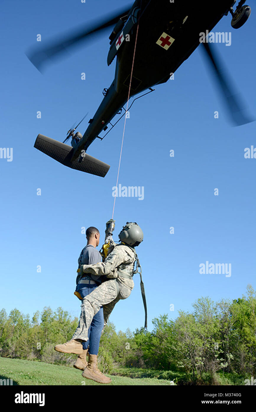 A Louisiana Army National Guard helicopter belonging to the 812 Medical ...