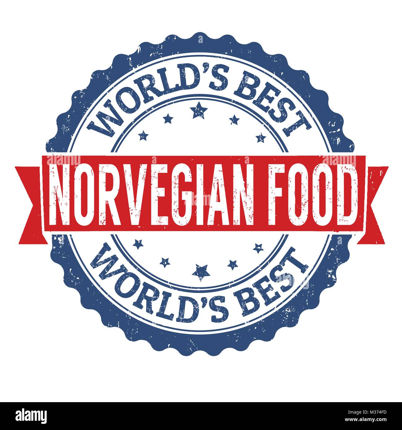 Norvegian food grunge rubber stamp on white background, vector ...