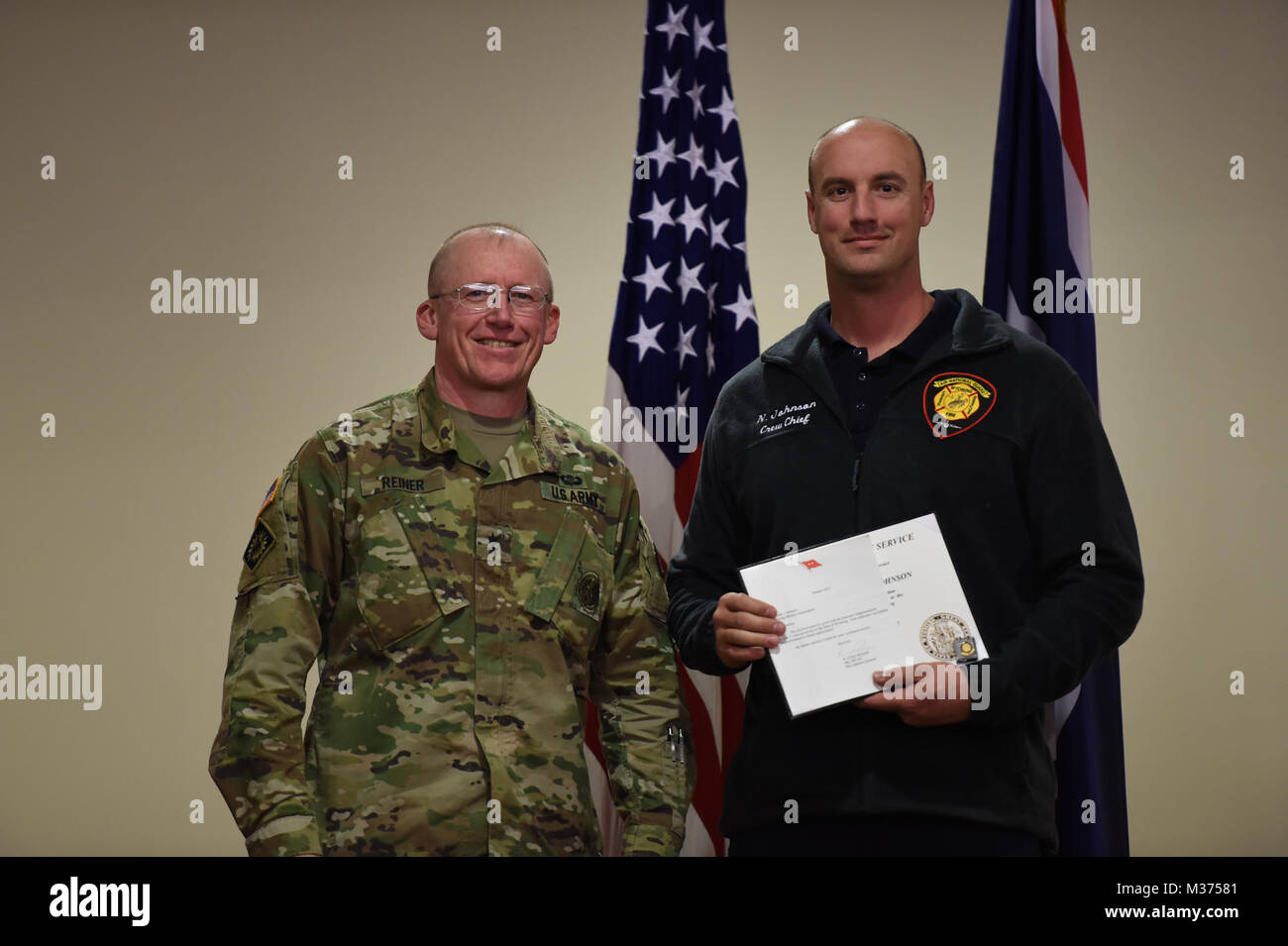 Maj. Gen. Luke Reiner, Wyoming adjutant general, presented awards for ...
