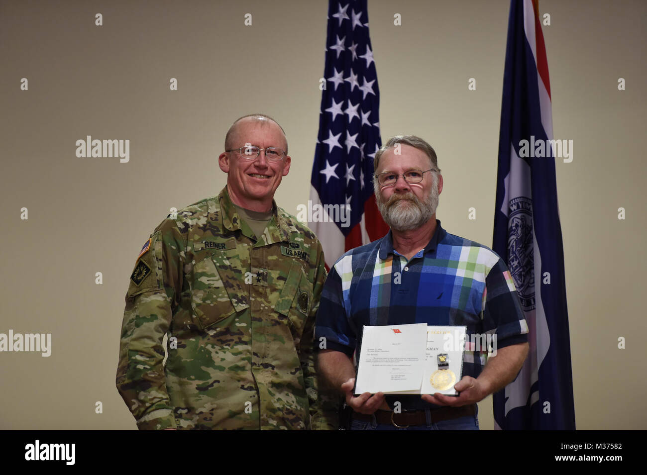 Maj. Gen. Luke Reiner, Wyoming adjutant general, presented awards for ...
