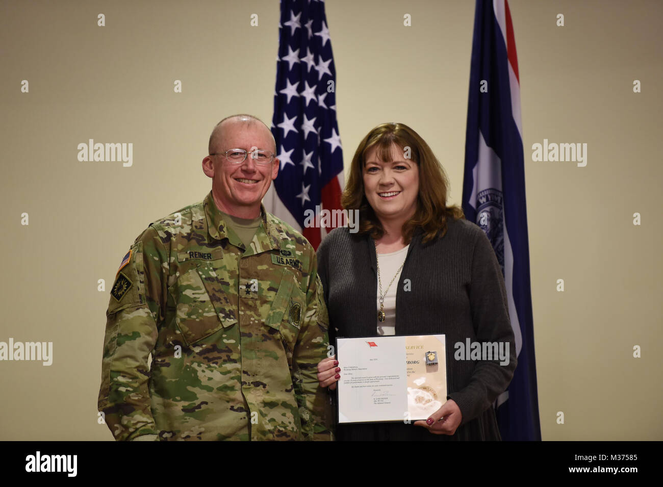 Maj. Gen. Luke Reiner, Wyoming adjutant general, presented awards for ...