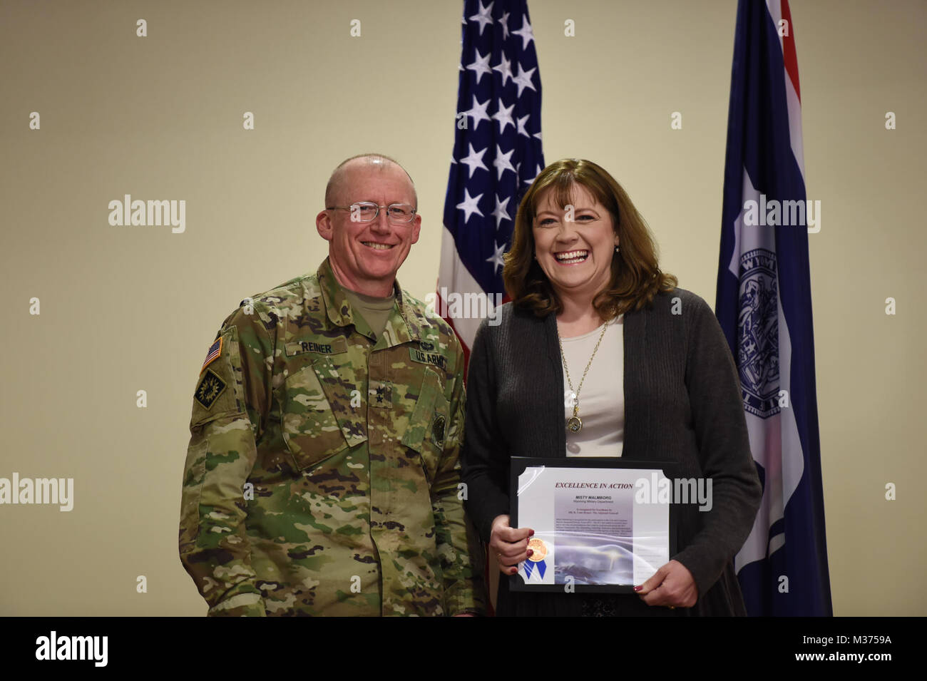 Maj. Gen. Luke Reiner, Wyoming adjutant general, presented awards for ...