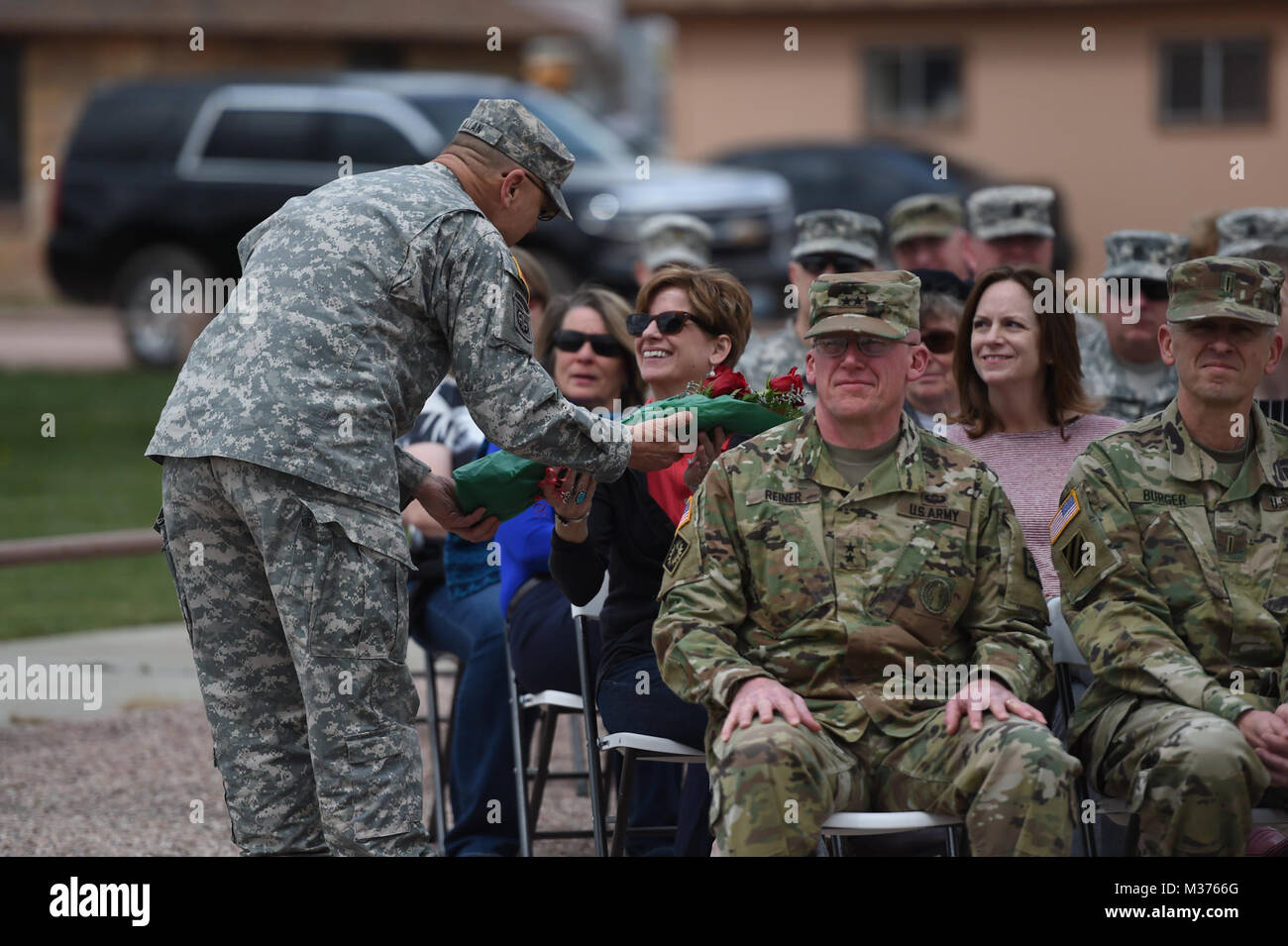 Lt. Col. Joe Huss received the Training Center Command colors from Brig ...