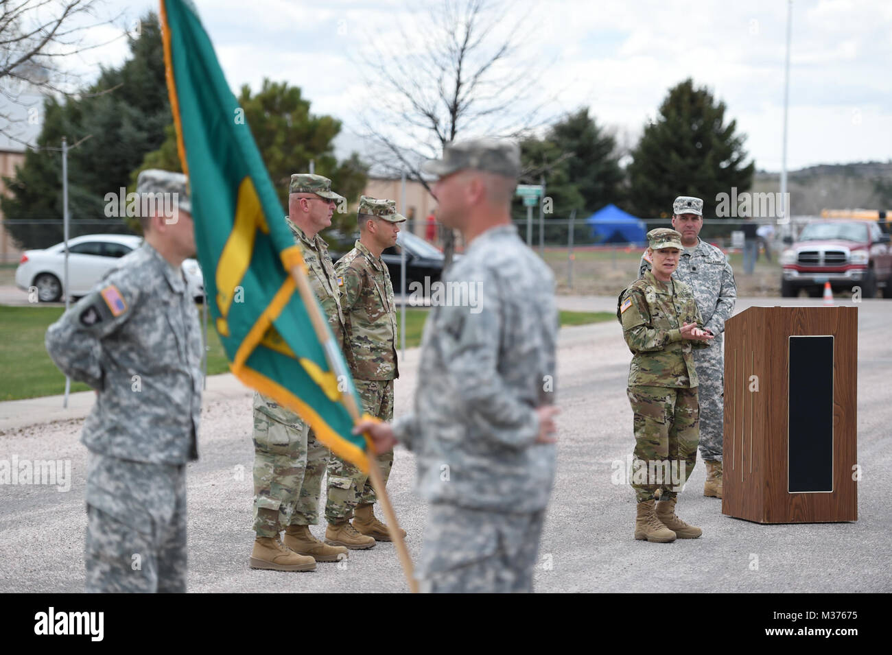 Lt. Col. Joe Huss received the Training Center Command colors from Brig ...
