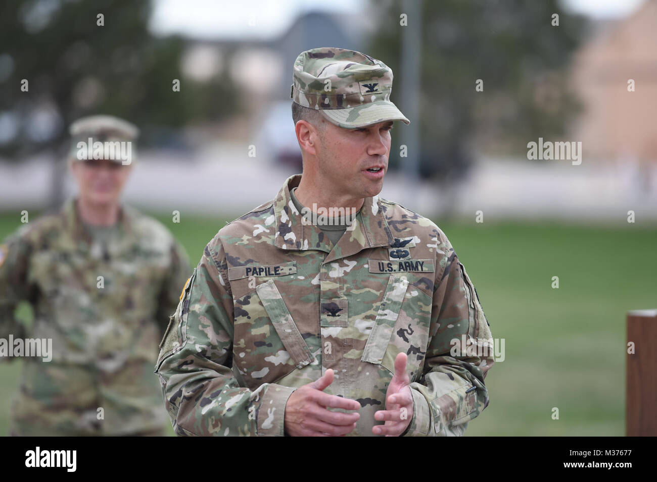 Lt. Col. Joe Huss received the Training Center Command colors from Brig ...