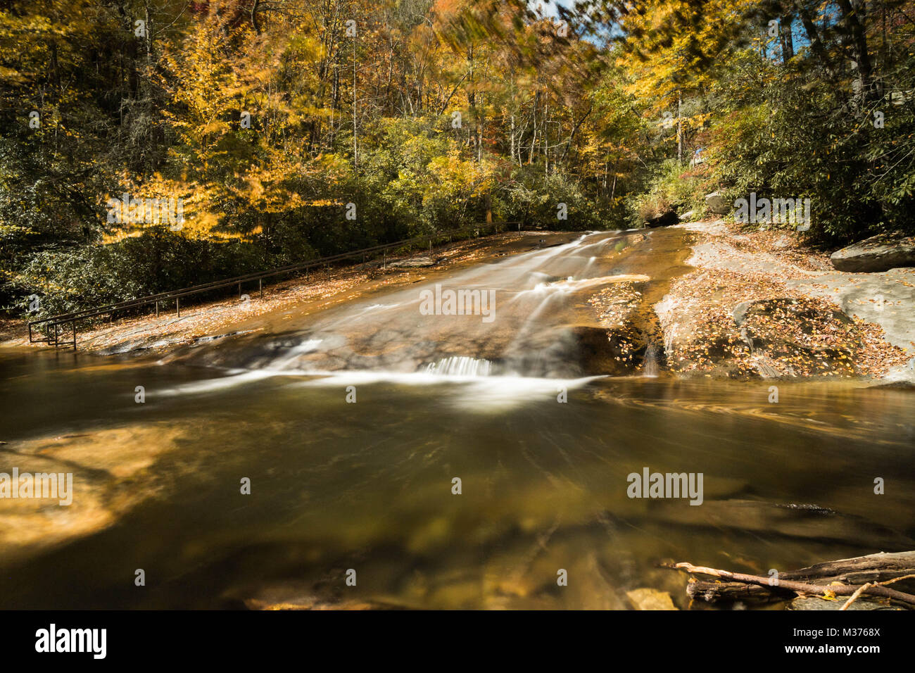 Sliding Rock Waterfall in the Appalachian mountains of western North ...