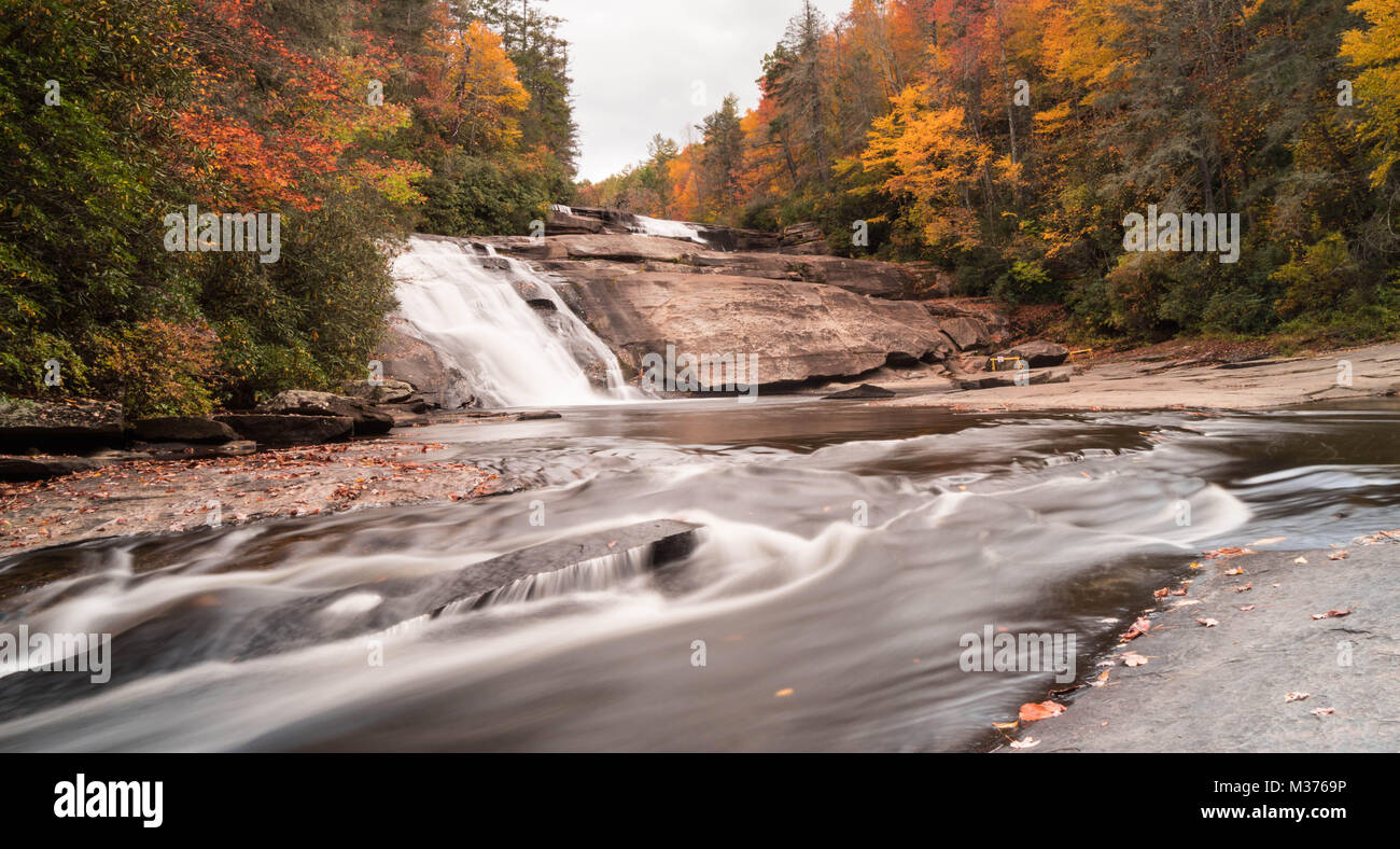 beautiful autumn waterfall landscape in scenic forest landscape Stock ...