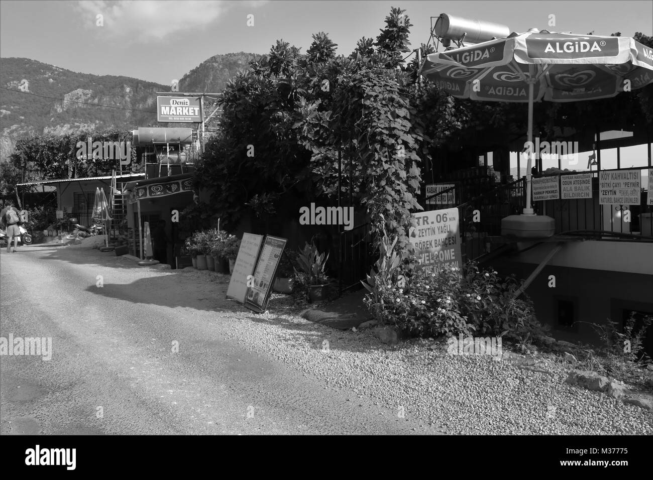 29TH JULY 2016, KABAK,TURKEY; A shack looking bar on the mountain side ...