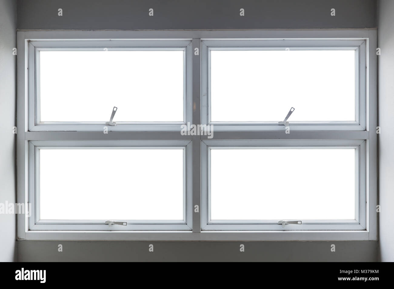 aluminium push awning windows inside view with clipping glass Stock ...