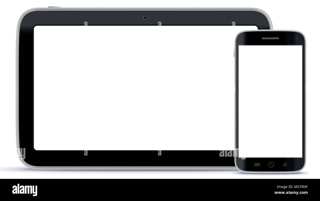 Tablet PC and Mobile Phone Vector illustration Stock Vector Image & Art ...