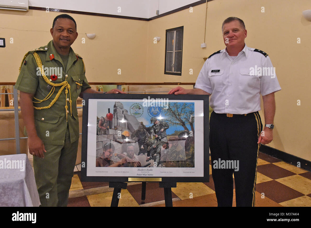 Members of the Belize Defence Force and the Louisiana National Guard ...