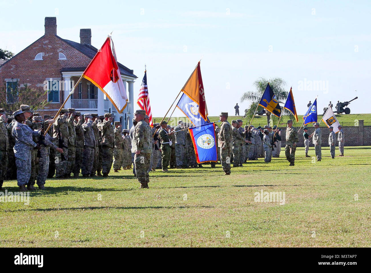 Soldiers of the La. National Guard and the Belize Defense Force present ...