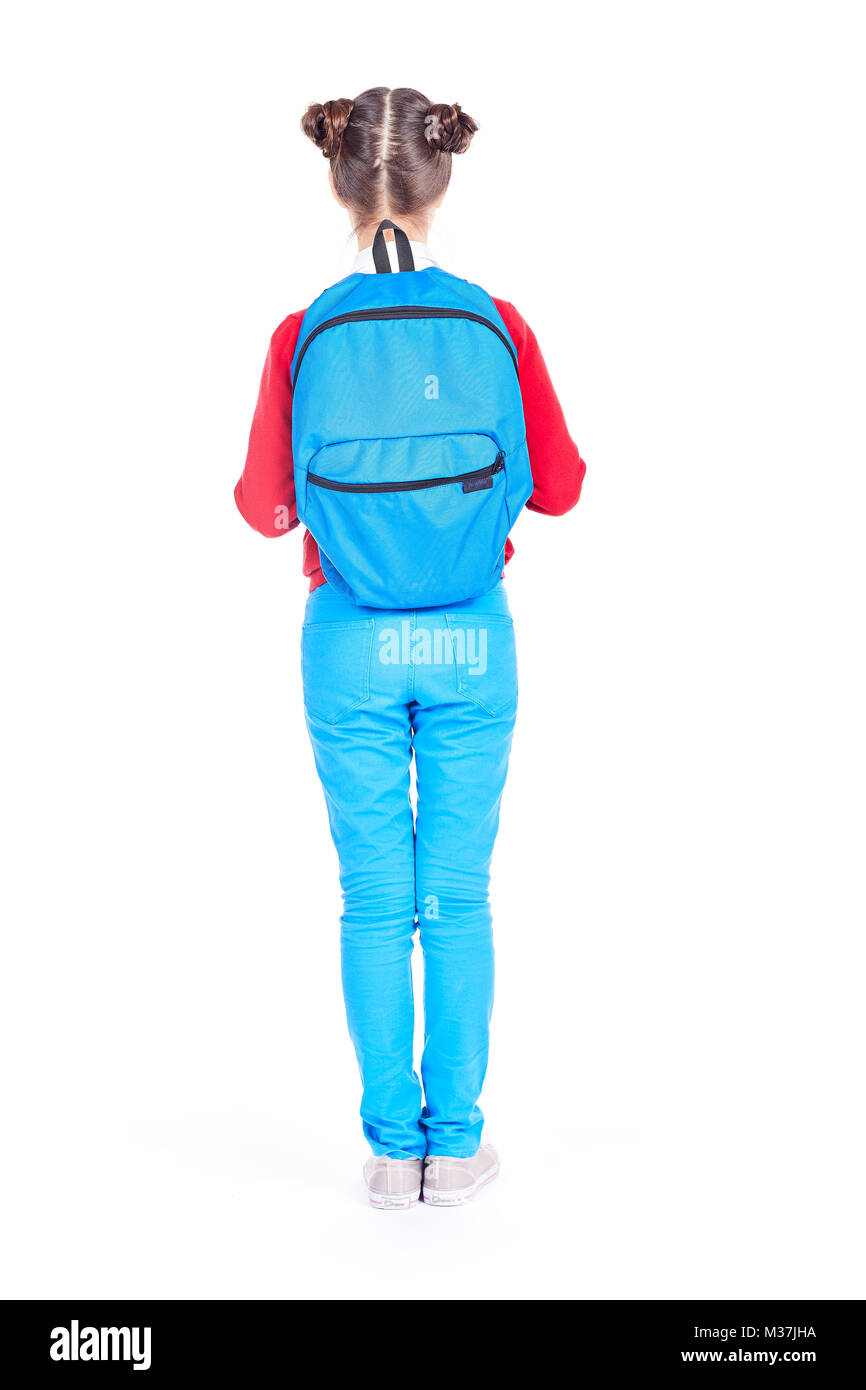 Back view schoolgirl hi-res stock photography and images - Alamy