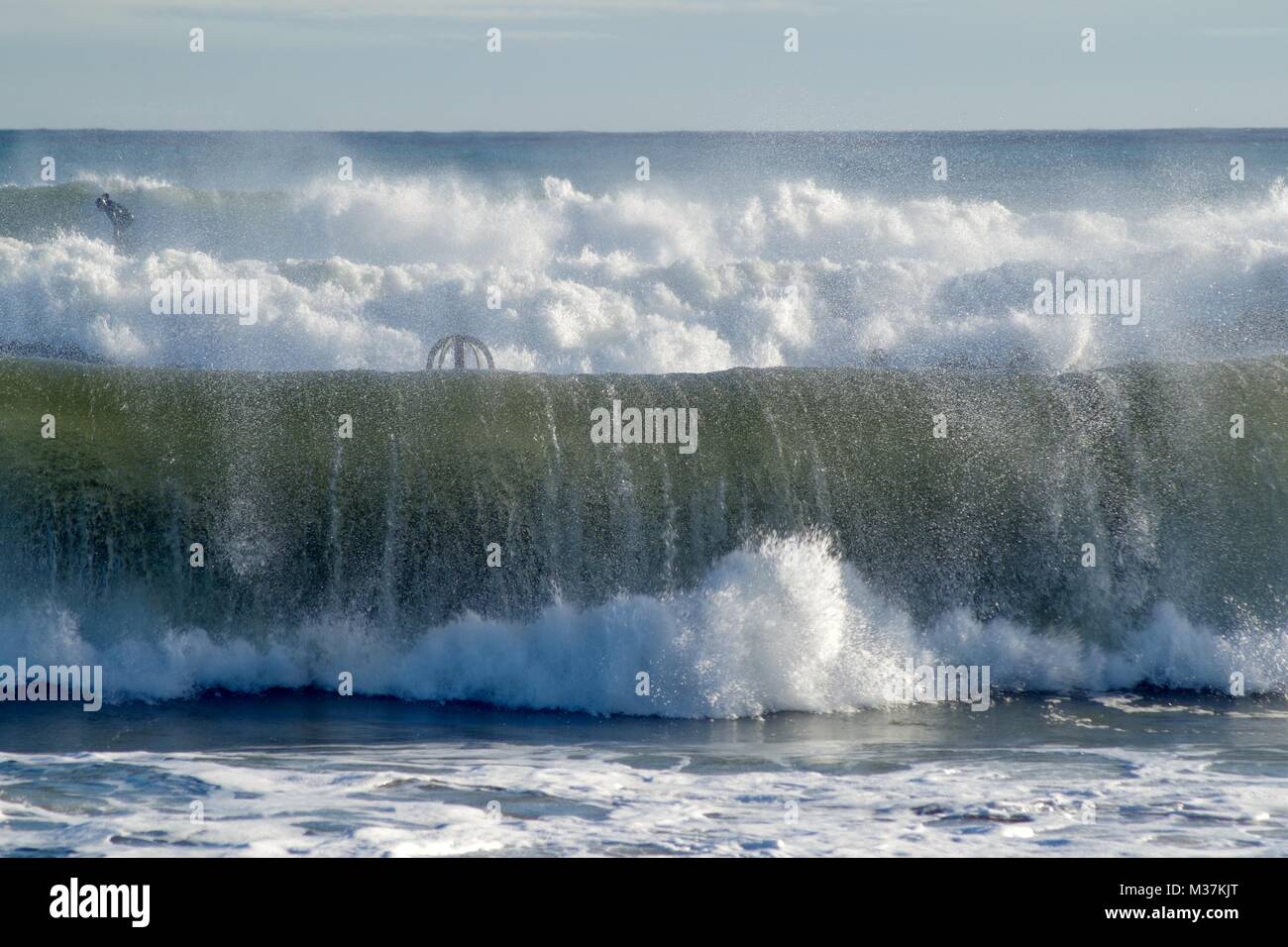 Crashing North Sea Storm Waves on Aberdeen Beach. Scotland, UK Stock ...
