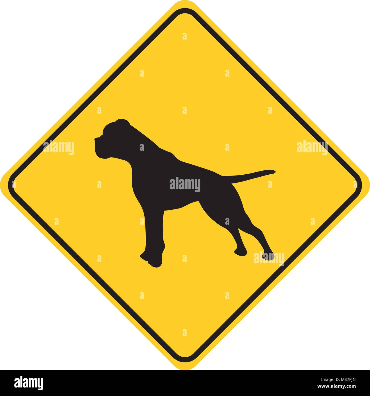 Dog warning sign post Stock Vector Images - Alamy