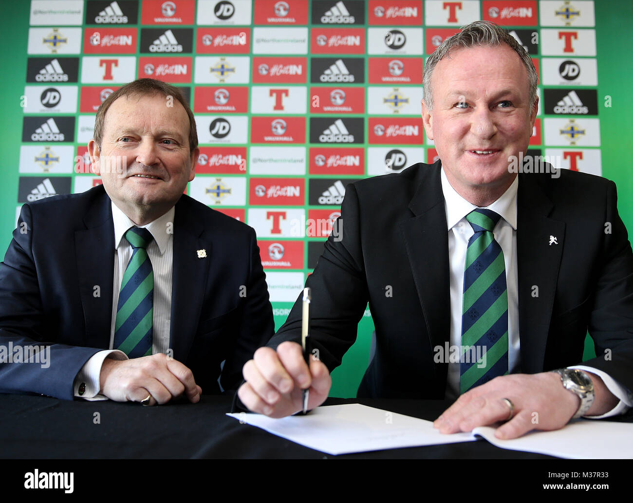 Michael oneill right northern ireland football manager hi-res stock ...