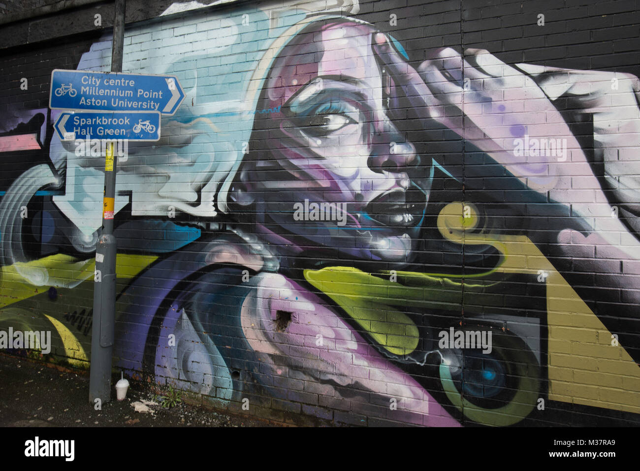 Graffiti street art on display around Digbeth in Birmingham Stock Photo ...