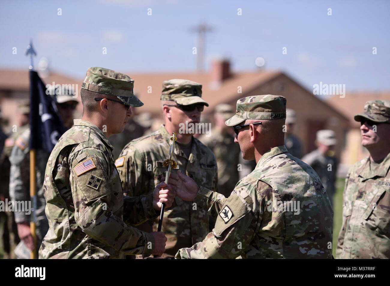 Following a promotion ceremony, 1st Sgt. Curtis Jacobs, of Casper ...
