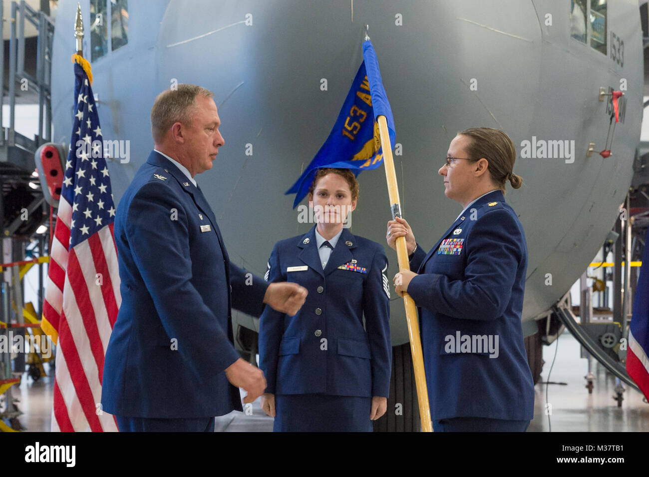 U.S. Air Force Col. Pete Linde, 153rd Maintenance Group commander ...