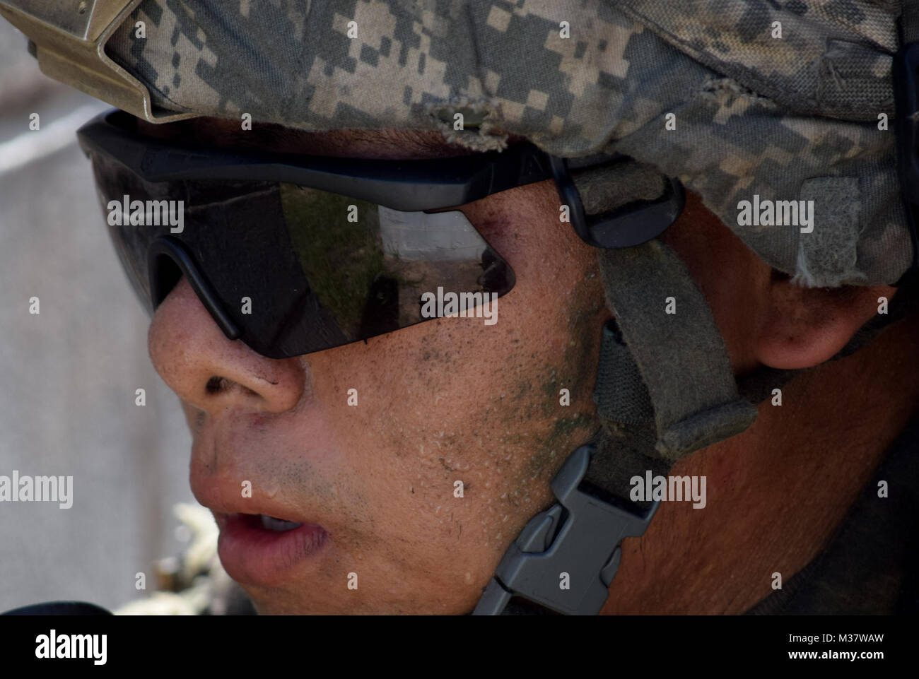 FORT STEWART, Ga. June 16, 2017 – Covered in sweat from the 96-degree ...