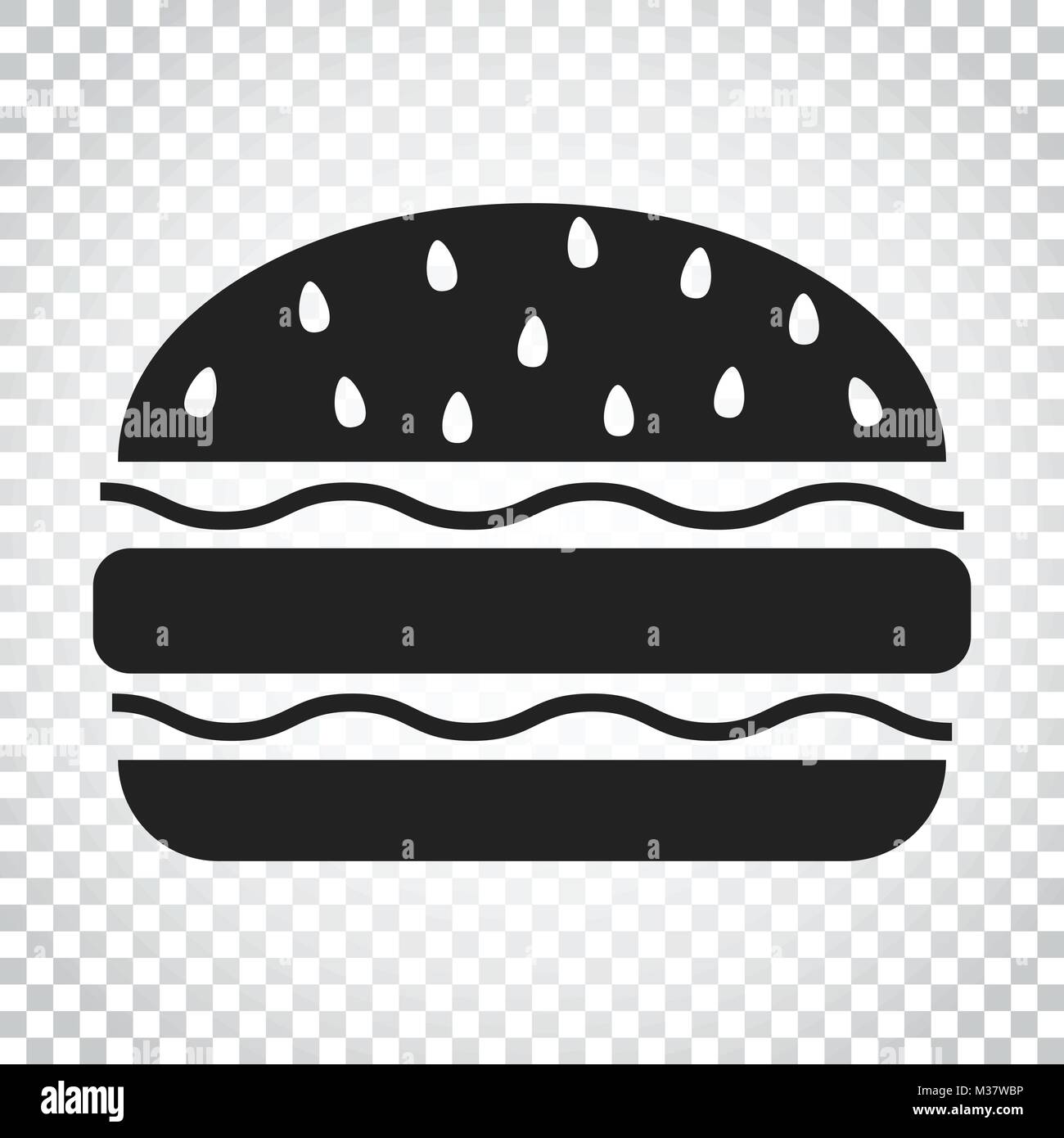 Burger fast food flat vector icon. Hamburger symbol logo illustration ...