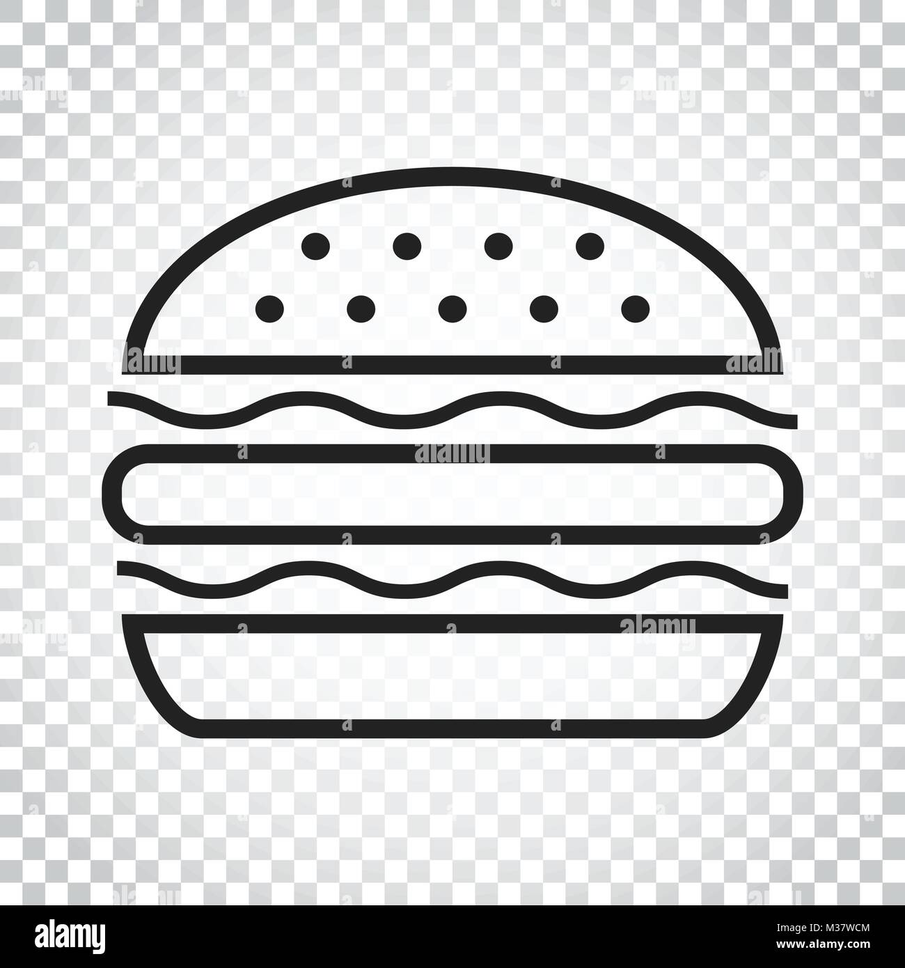 Burger fast food flat vector icon. Hamburger symbol logo illustration ...