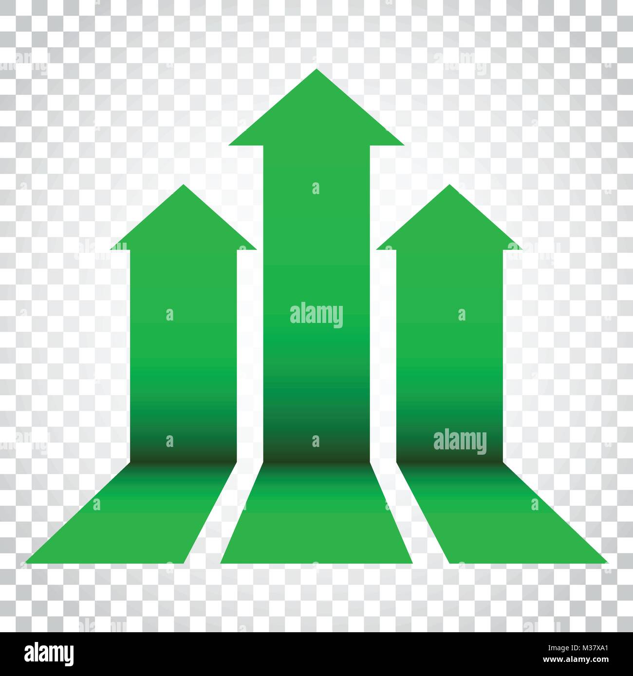 Arrow growing graph vector icon. Progress arrow grow sign illustration ...