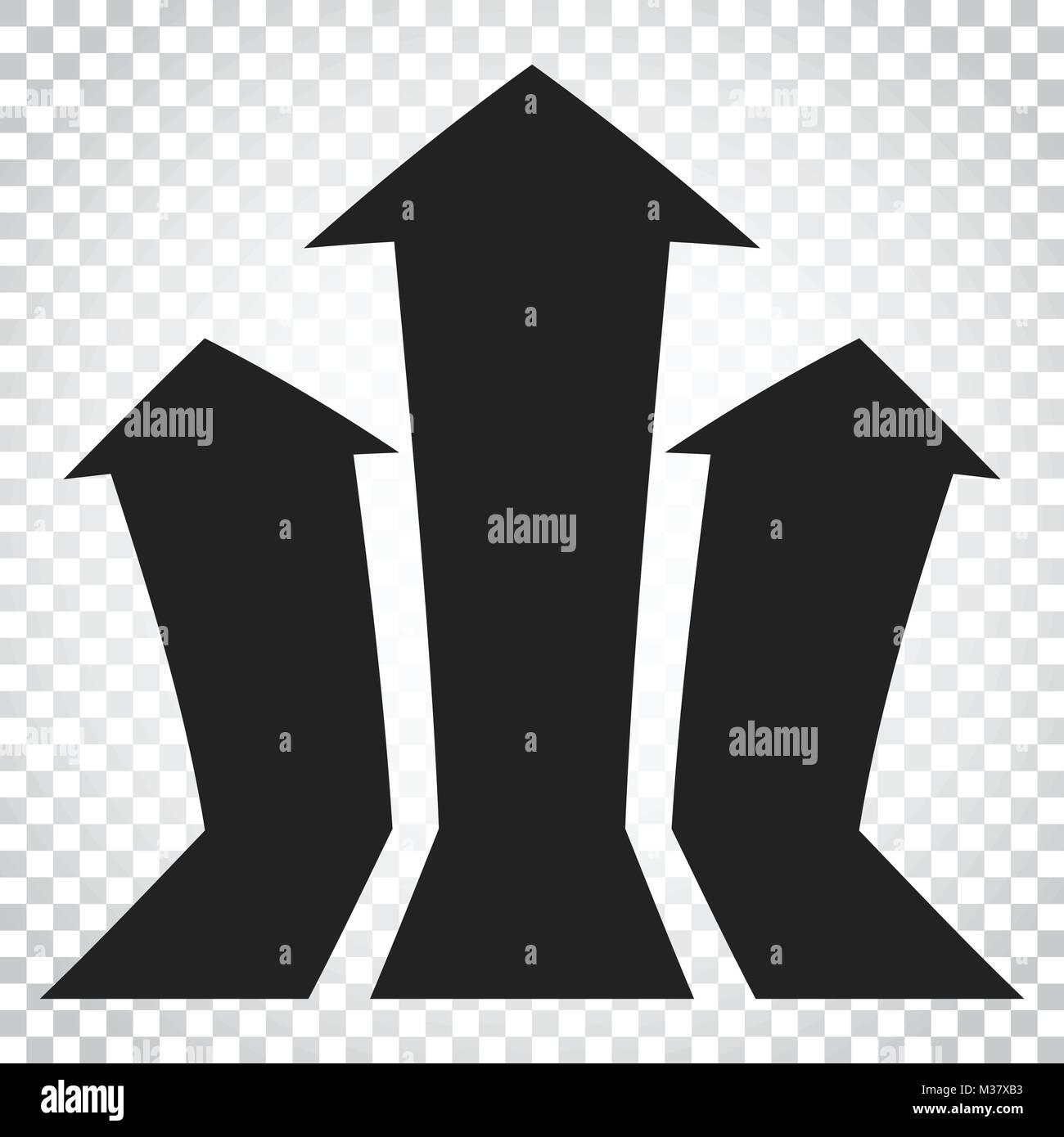 Arrow growing graph vector icon. Progress arrow grow sign illustration ...