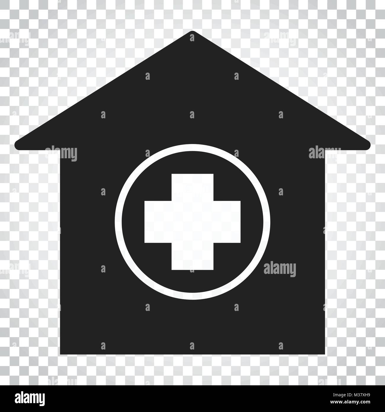 Hospital building vector icon. Infirmary medical clinic sign ...