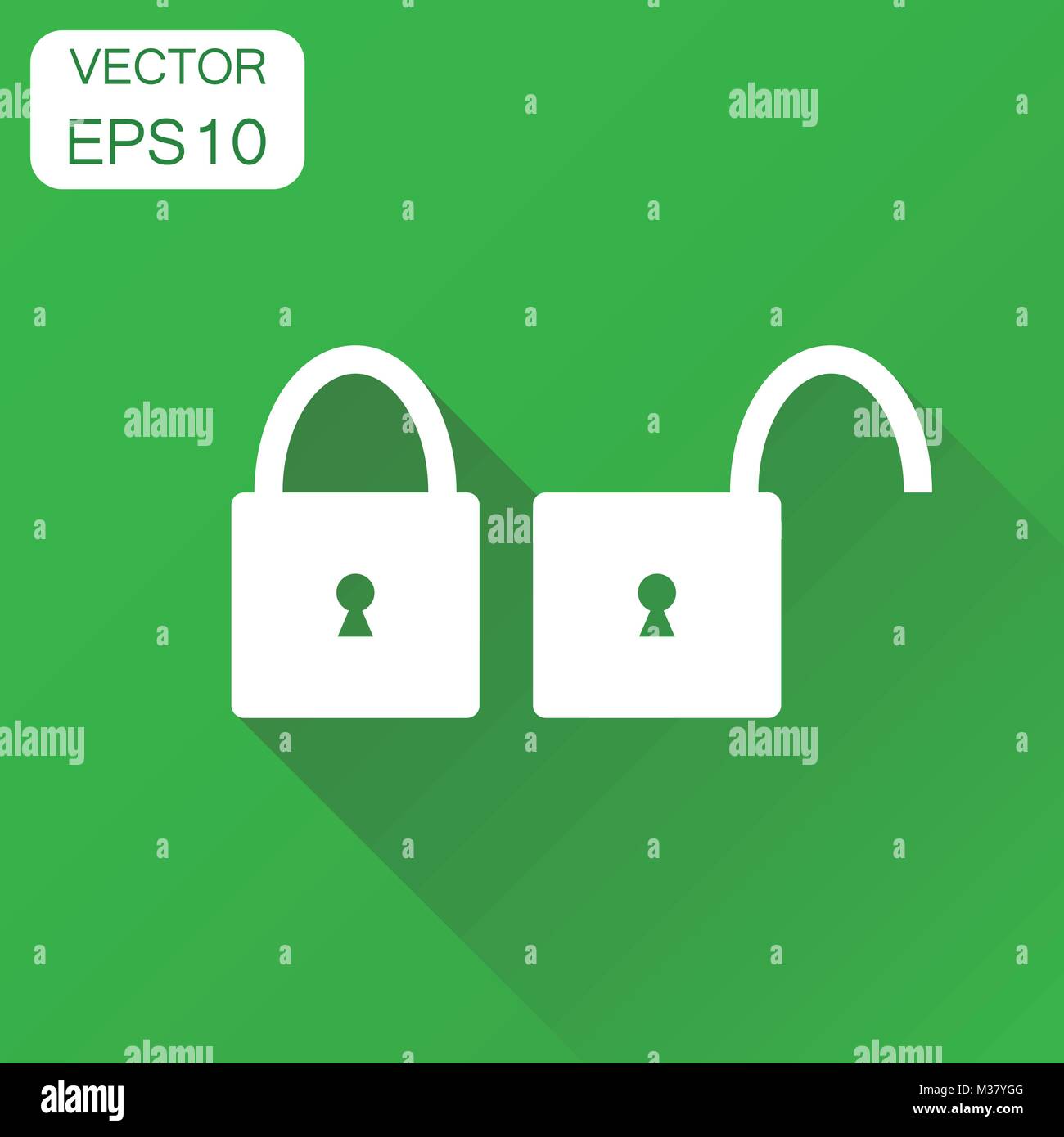 Lock unlock icon. Business concept locker security pictogram. Vector ...