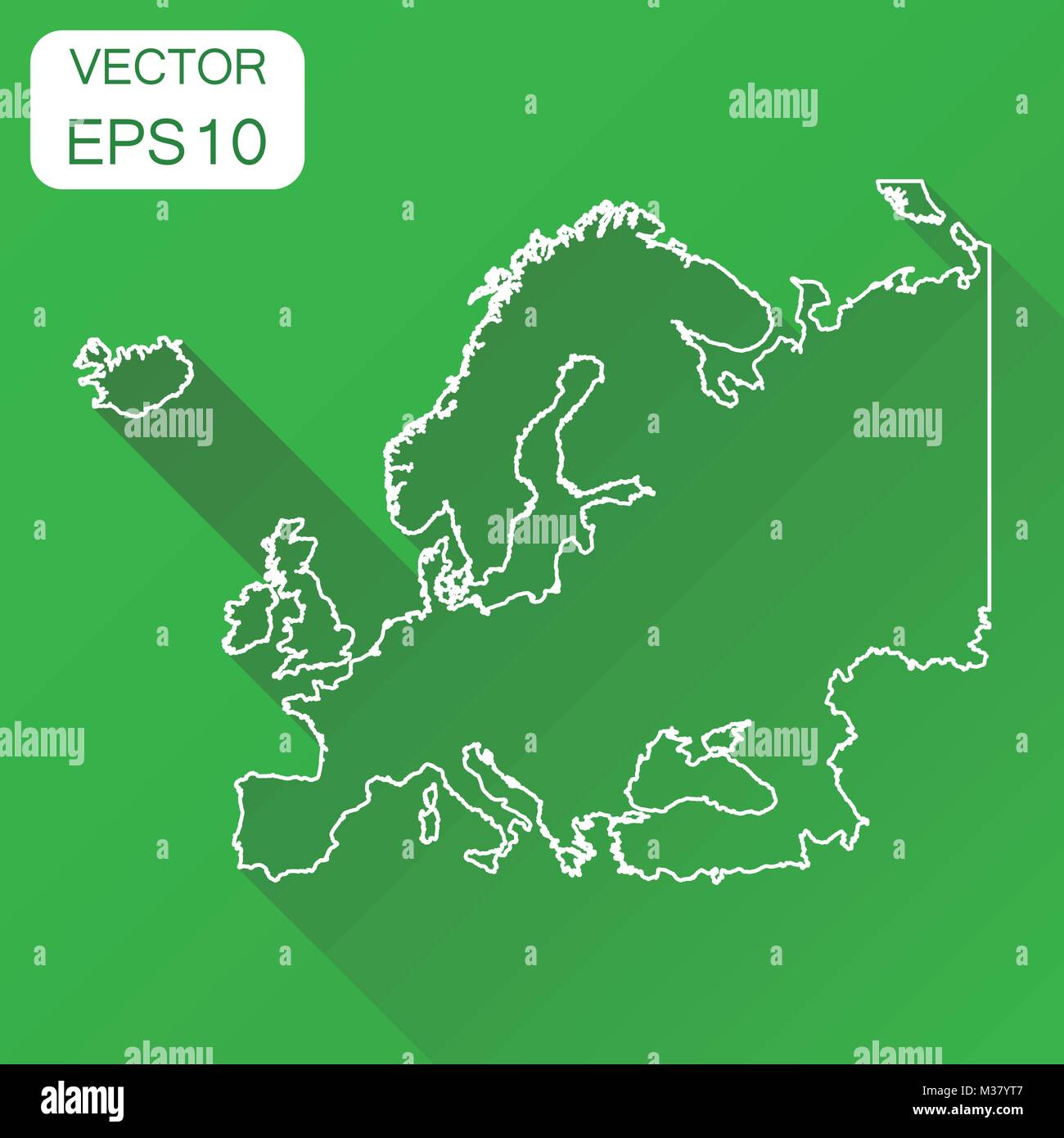 Europe linear map icon. Business cartography concept outline Europe ...